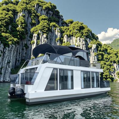 China 11.5m Length Aluminum Luxury Party House Boat 16 Person Capacity For Gatherings for sale