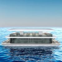 China Luxury Floating Restaurant Boat Yacht Floating House Boat two Deck 30m Length for sale