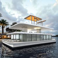 China 200 People Floating Restaurant Boat Aluminum Material Pontoon Boat Restaurant for sale
