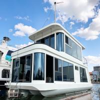 China Luxurious Aluminum Double Decker Houseboat 11.5m Length Pontoon Houseboats for sale