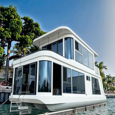 China 11.5m Length Aluminum Houseboat double decker For 25 People gathering for sale