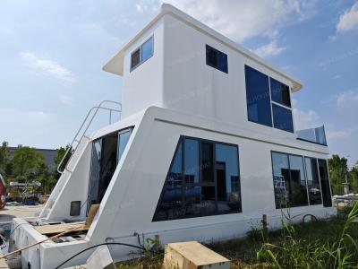 China Two Story 4.0m Width Aluminum Boat House 11.5m Length Luxury Floating Houseboat for sale