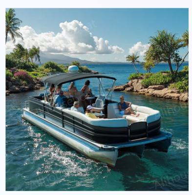 China 7.6m Single Layer Pontoon Boat with 150HP Max Horsepower for sale