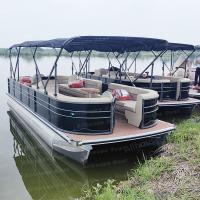 China Experience the Best of Boating with Our Single Layer Pontoon Boat 25-30FT Optional Stereo System and Seagrass/EVA Floor for sale