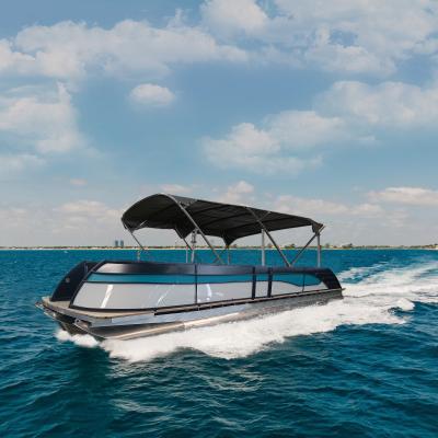 China Single Layer Pontoon Boat 25-30FT Your Ultimate Water Companion with Optional Stereo System for sale