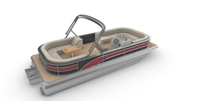China Aluminum Pontoon Party Boat 6.4m Length For Family Outings And Fishing Trips for sale