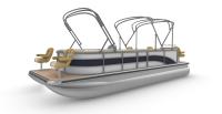 China Custom Outboard Engine Party Pontoon Boat , Alloy Recreational Pontoons 23ft for sale