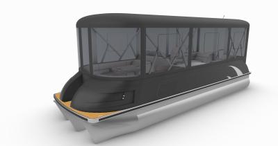 China 12-15 Passenger Pontoon Fiberglass Boats Luxurious Design With EVA Decking for sale