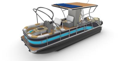 China Custom 2 Deck Pontoon Boat 15-19 person Capacity with Aluminum Construction for sale