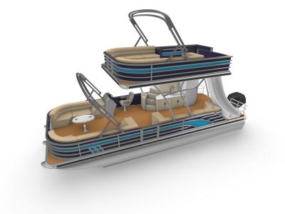 China 2 Story Aluminum Pontoon Boat 15-26 People With Under Seat Storage Compartments for sale