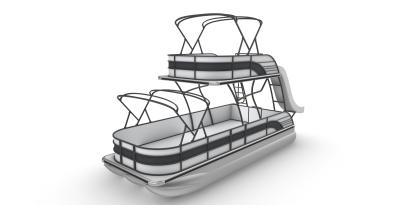 China 12 People Double Decker Pontoon Boat Two Levels For Relaxation And Entertainment for sale
