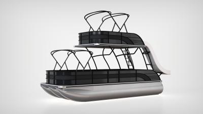 China OEM Double Decker Luxury Pontoon Boats For Family And Friends Relax Time for sale