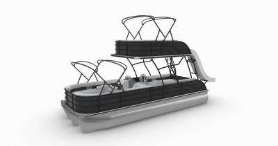 China Aluminium Structure Double Level Pontoon Boat With Stereo System For Cruising for sale