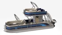 China Double Decker Aluminum Pontoon Party Boat Luxury Style With Swim Ladder for sale