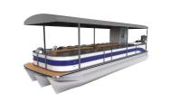 China 18-22 People Aluminum Construction Pontoon Boat With Optional Stereo System for sale