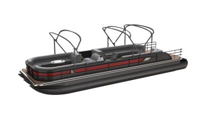 China 29 Ft Aluminum Pontoon Boat with 18-22 People Capacity and Under Seat Storage for Leisure and Water Activities for sale