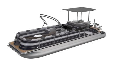 China 15-18 person Aluminum Pontoon Boat 8.2m Length For Fishing And Cruising for sale