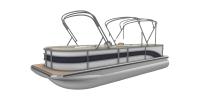 China 23 FT Gasoline Aluminum Hull Pontoon Boats With Comfortable Lounge Seating for sale