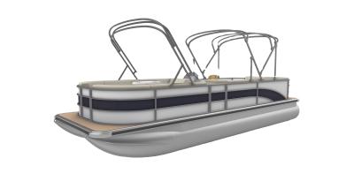 China 23 FT Gasoline Aluminum Hull Pontoon Boats With Comfortable Lounge Seating for sale