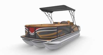 China Customized Aluminum Pontoon Boat 2.3m Width 5.8m Length For Fishing Leisure for sale