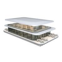 China Aluminium Pontoon Floating Restaurant Boat Double Decker House Boat 200 People for sale