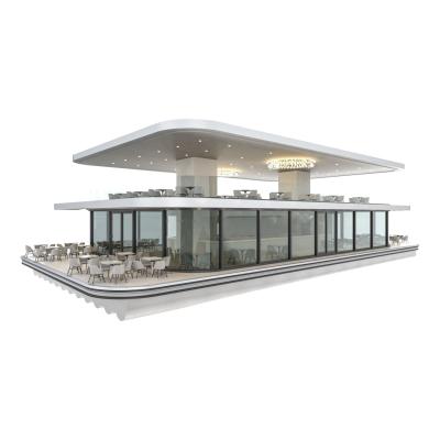 China High Capacity Aluminum Floating Restaurant Boat Two Level pontoon Boat luxury for sale
