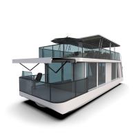 China Customizable Aluminum House Boat Luxury Double Deck Pontoon Houseboat 16 Person for sale
