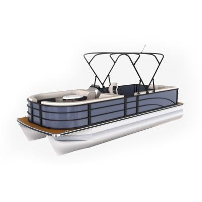 China 2.3 2.6m Width Pontoon Aluminum Boat 8 Person Lightweight Sleek Design for sale