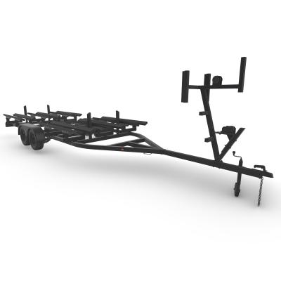 China Galvanished Finish Aluminum Tritoon Trailer pontoon boat trailer with Radial Tire for sale