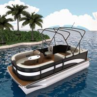 China LED Navigation Lights Party Barge Pontoon Boat Max Horsepower Of 100HP Width Of 2.3m for sale