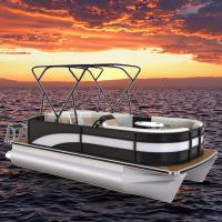 China Customizable Aluminum Pontoon Boat With LED Navigation Lights And Seagrass / EVA Floor for sale
