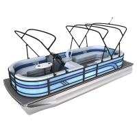 China Max Horsepower 150HP Gasoline 26 Ft Pontoon Boat 12-15 Persons Capacity for sale