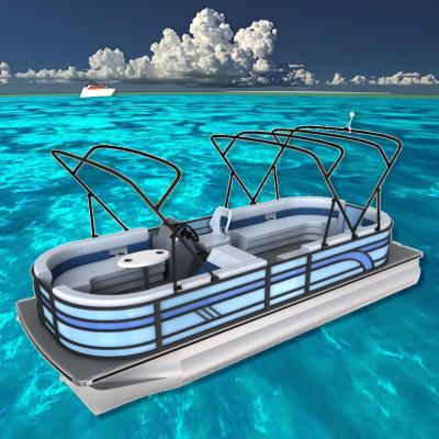 China 26 Ft Max Horsepower 150HP Pontoon Boat Fuel Type Gasoline With Motor for sale