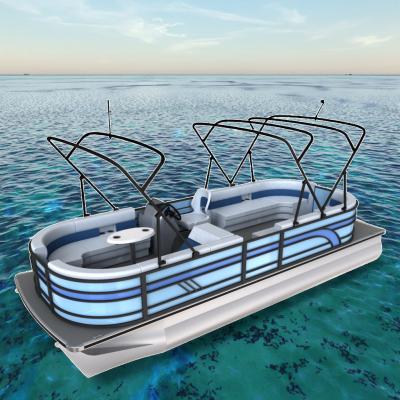 China 12-15 Persons Capacity Aluminum Sport Pontoon Boat Max Horsepower Up To 150HP for sale
