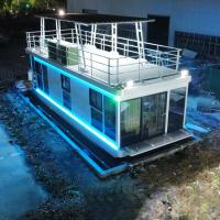 China Exclusive Double Deck Luxury Houseboat – Floating Home With Full Living Amenities & Rooftop Sun Deck for sale