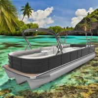 China Luxury Black Pontoon Boat with 18-22 People Capacity and 29ft Length for Family and Party Cruises for sale