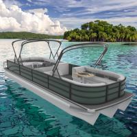 China 29FT Length 2.3/2.6m Width Pontoon Boat with 0.635m Tube Diameter for Family Leisure Cruising for sale