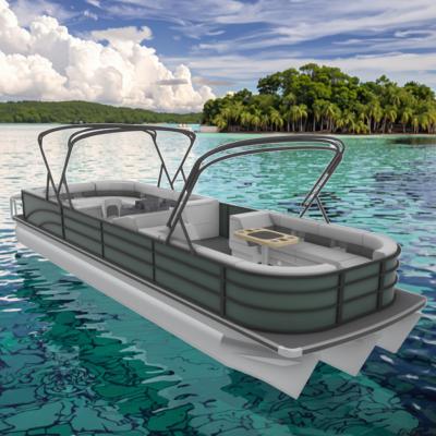 China 29FT Length 2.3/2.6m Width Pontoon Boat with 0.635m Tube Diameter for Family Leisure Cruising for sale