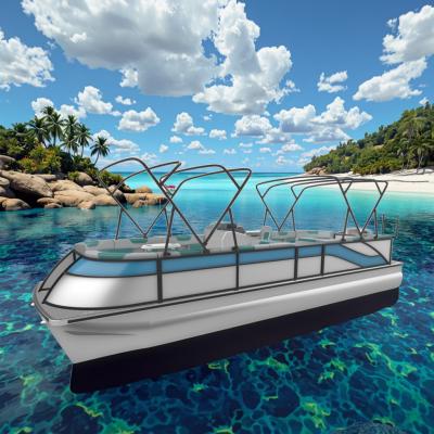 China 27FT Sport Pontoon Boat with 250 Max HP 15-18 Capacity and 100 Min HP for Luxury Leisure Watercraft for sale