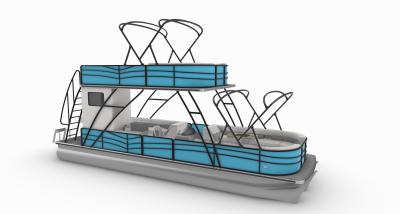 China 9.2m Double Decker Pontoon Boat with 1290 KGS Weight and Plush High-back Captain's Chairs for sale