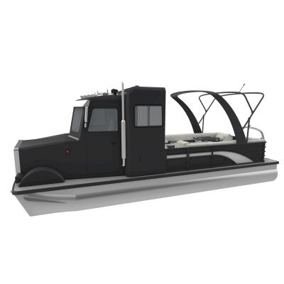 China 7.9m Aluminum Pontoon Boat with 90-150 HP Engine and 15-18 Capacity for Leisure and Fishing for sale