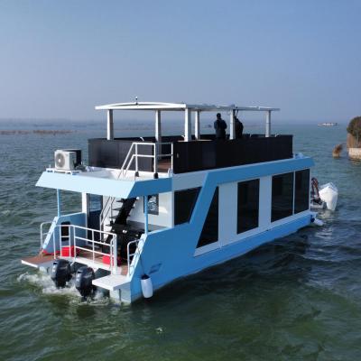 China 11.5m Length 4.0m Width Floating Boat Hotel with 20mm Deck Thickness for Waterfront Leisure for sale