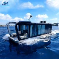 China 40FT Luxury Houseboat Floating Home with Marine-grade Aluminum Pontoon and Panoramic Windows for sale