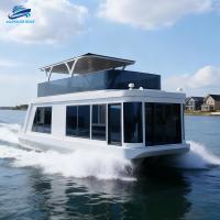 China 11.5m Length Luxury House Boat Double Deck Floating House with Marine Grade Aluminum Construction for sale