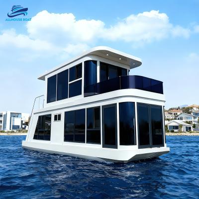 China 11.5m Length Aluminum Construction Double Deck Houseboat with Removable Upper Cabin for sale