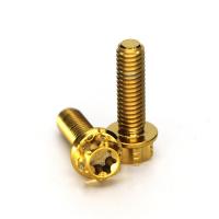 China Hexagonal Head Flange Titanium Bolts M2-M35 Size Silver Golden for sale