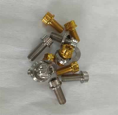 China Titanium Fully Threaded Hex Socket Flange Bolt Gr5 Ti6AL4V M6x20 Custom for sale