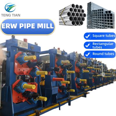 China HG140 High-frequency Carbon Steel Tube Line CE PLC Auto Control Quick Mold Swap Φ50-140x6.0mm 60m/min High Output for sale