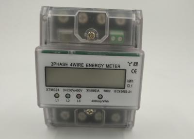 China 380V 3 Phase 4 Wires DIN Rail Energy Meter LCD Display KWH Energy Meter for sale