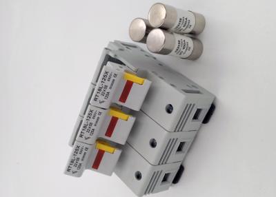 China 22*58mm Square Panel Mount Fuse Holder Protect Whole Line With Lighting 125A 3P for sale
